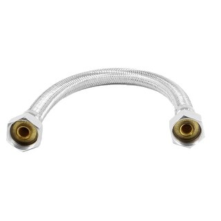 Unique Bargains Bathroom 19mm Thread Shower Head Hose Pipe Silver Tone ...