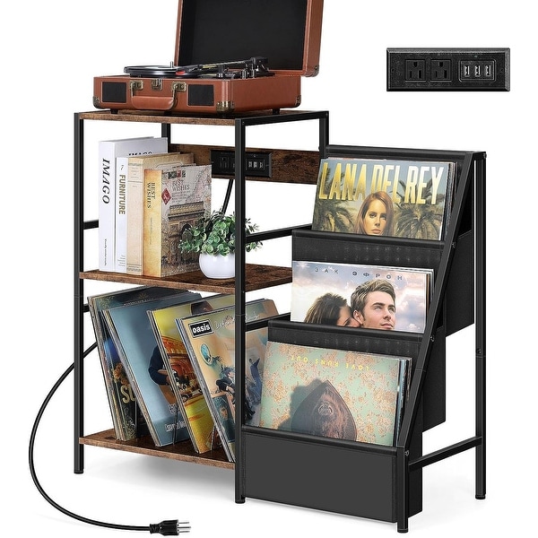 Vinyl Record Player Stand with Record Storage - On Sale - Bed Bath ...