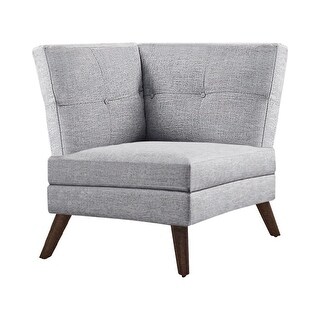 Button Tufted Corner Sofa in Grey Finish - Bed Bath & Beyond - 35244431