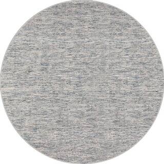 HomeRoots 8' X 8' Blue Round Wool Hand Loomed Handmade Area Rug - 8 ...