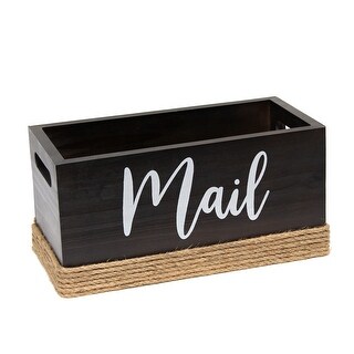 Elegant Designs Homewood Farmhouse Rustic Wood Mail Holder with Wrapped ...