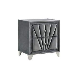 Fabric Upholstered Nightstand with 2 Drawers, Gray - Bed Bath & Beyond ...