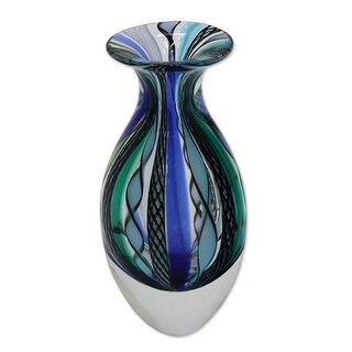 Novica Handmade Colors Of Rio Handblown Art Glass Vase - Bed Bath ...