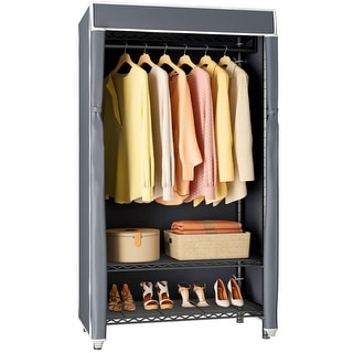 Garment Racks 3-Tier Portable Closets Rack with Hanging Rod Free ...