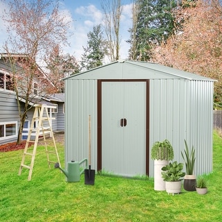 Outdoor 8x4ft Iron Storage Shed with latch - Bed Bath & Beyond - 42096193
