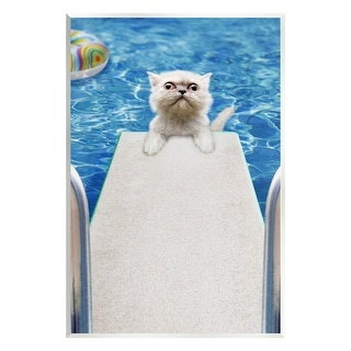 Stupell Cat on Diving Board Wall Plaque Art Design by Michael ...
