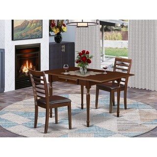 East West Furniture Dining Table Set- a Rectangle Kitchen Table and Faux Leather Dinette Chairs ...