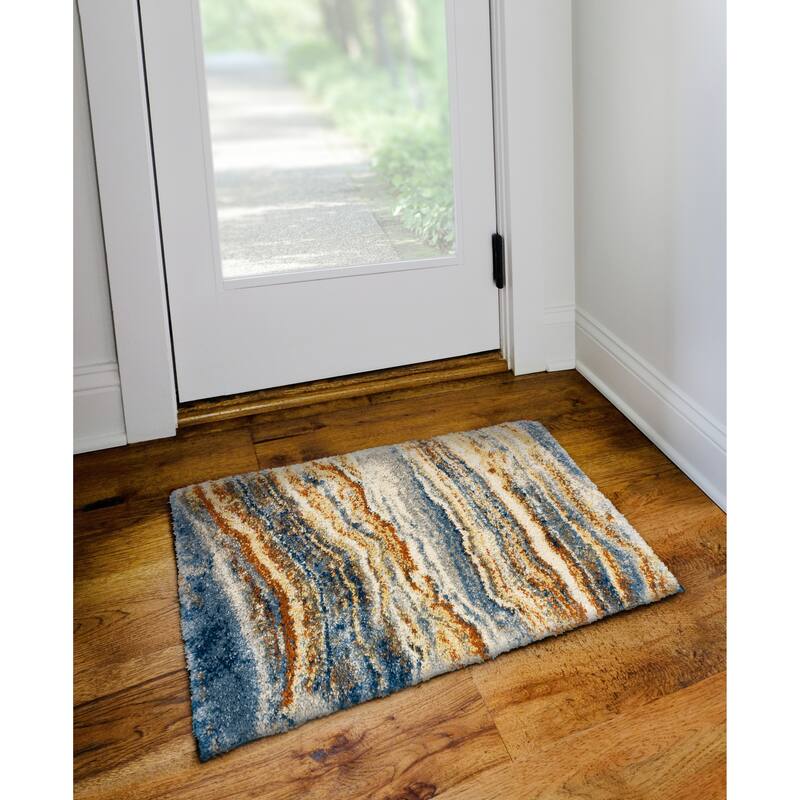 Addison Barkley Modern Blue Geo Rug - On Sale - Overstock - 33928231