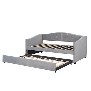 81" Sloped Arm Sofa, Camel Back Sofa Bed, Sleeper Sofa with Trundle ...