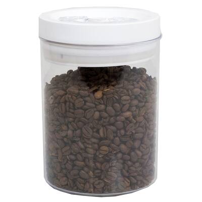 1.5 Liter Twist 'N Lock Air-Tight Round Plastic Canister, White ...