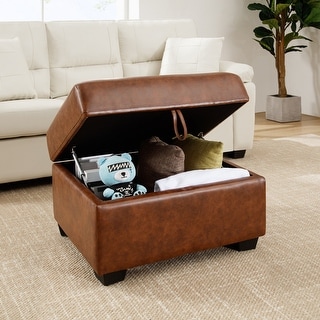 Morden Fort Tufted Storage Ottoman, Rectangular Footstool - Bed Bath ...