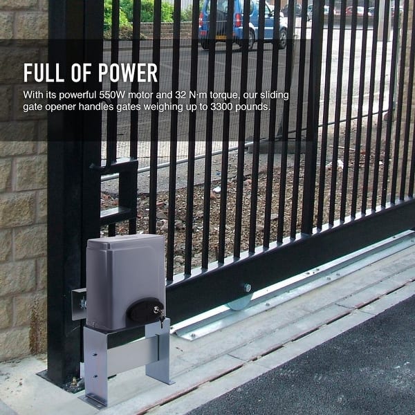 1800lb 40ft Automatic Sliding Gate Opener with Infrared Sensors Remote ...