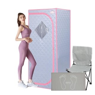Portable Full Size Grey Infrared Sauna Tent with Heating Foot Pad and ...