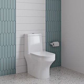 Bron One-Piece Elongated Toilet Dual Vortex Flush 1.1/1.6 gpf - Bed ...