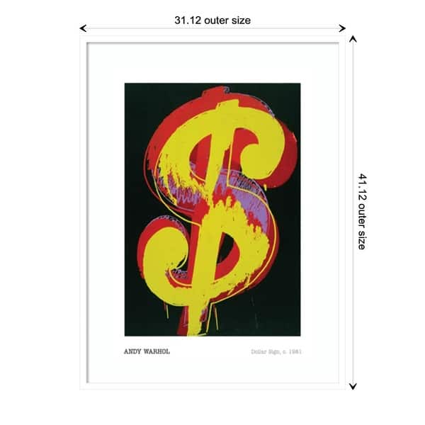 Dollar Sign 1981 by Andy Warhol Framed Wall Art Print - Bed Bath ...