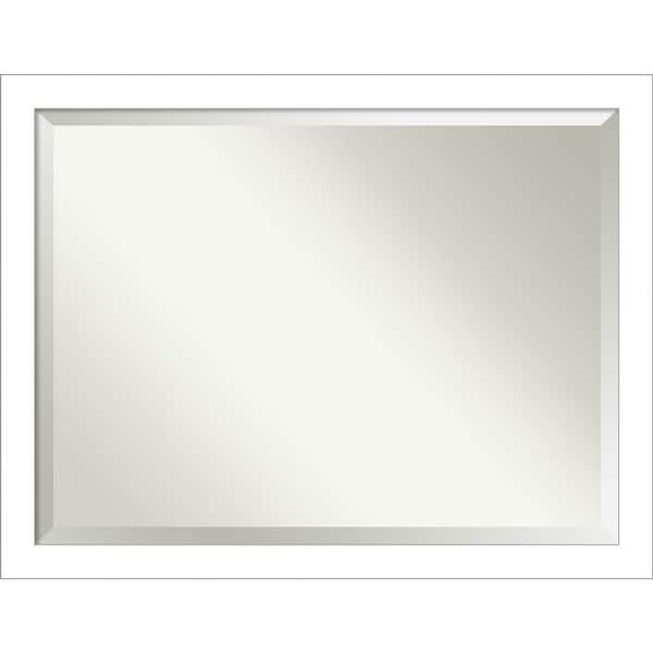 Beveled Bathroom Wall Mirror - Wedge White Frame - Wedge White - Bed ...