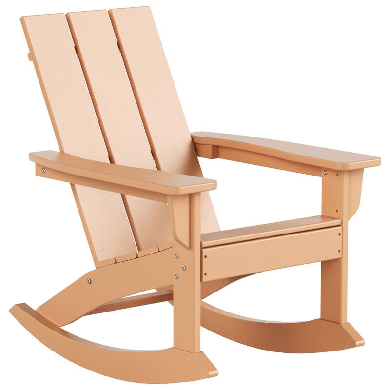 Shoreside Modern Eco-Friendly All Weather Poly Adirondack Rocking ...