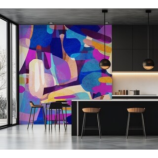 Peel & Stick Abstract Wall Mural - Random Shapes Violet - Bed Bath ...