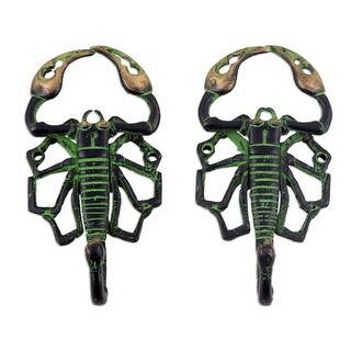 Novica Handmade Scorpion Duo Brass Wall Hooks (Pair) - Bed Bath ...