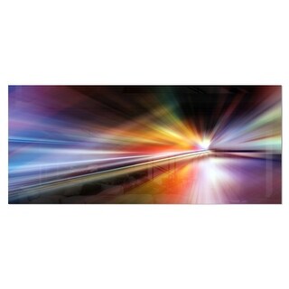 Designart 'Rays of Speed Purple' Abstract Digital Art Metal Wall Art ...