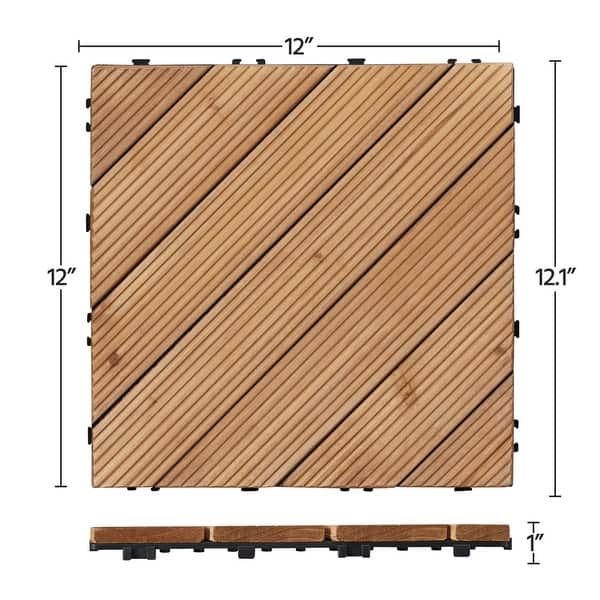 Yaheetech 27pcs Wood Flooring Tiles Interlocking Wood Tiles Indoor ...