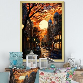 Designart "Twilight An Old Arctectural Building" Theatres Framed Canvas ...