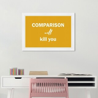 Wynwood Studio 'Dont Compare' Typography and Quotes Yellow Wall Art ...