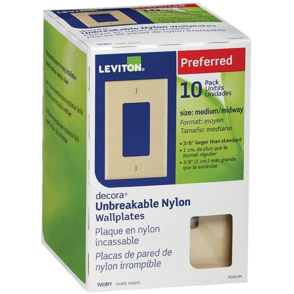 Leviton PJ26-IM Decora Midsize Wall Plates, 1 Gang, Ivory - Bed Bath ...