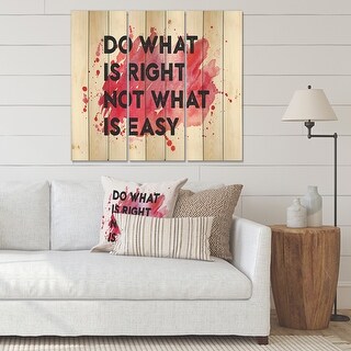 Designart 'Do What Is Right Not What Is Easy I' Traditional Print on ...