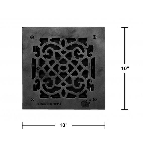 Black Floor Air Vent Heat Register with Louver Cast Aluminum Vintage ...