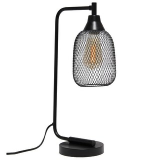Elegant Designs 19" Industrial Mesh Wire Desk Lamp with LED Bulb - Bed ...