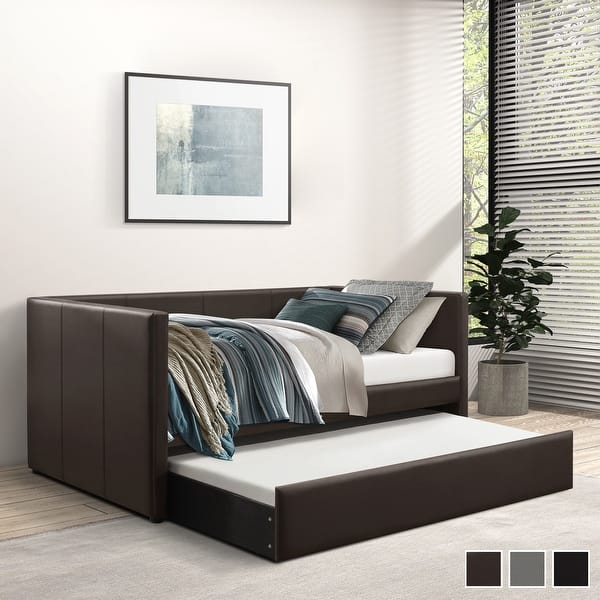 Elon Upholstered Daybed with Trundle - Bed Bath & Beyond - 31295340