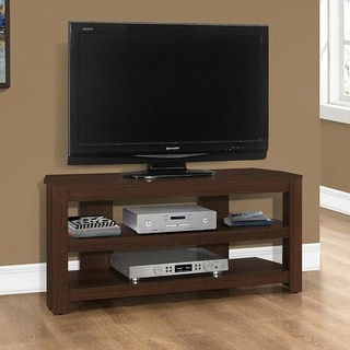42" Contemporary Wooden Open Corner TV Stand in Cherry - 42 inches ...