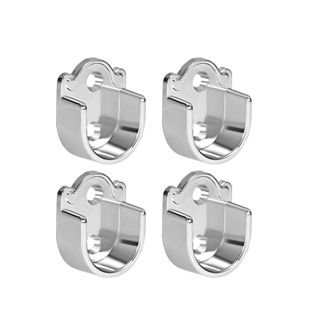 2pcs Zinc Alloy Wardrobe Closet Rod Supports Flange Holder Fit Rod Dia ...