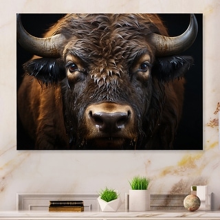 Designart "Bison Protrait I" Animals Metal Large Print - Bed Bath ...