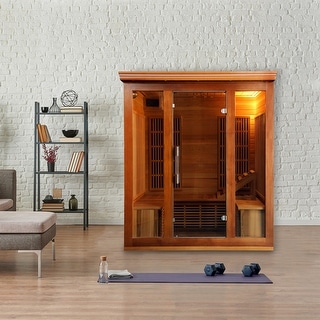 HeatWave 3-4 Person Cedar Infrared Sauna with 9 Carbon Heaters - Bed Bath & Beyond - 12675587