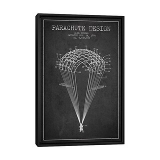 iCanvas "Parachute Design Charcoal Patent Blueprint" by Aged Pixel ...