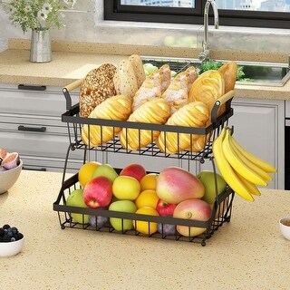 2 tier stackable fruit and vegetable baskets or decorative dish racks ...