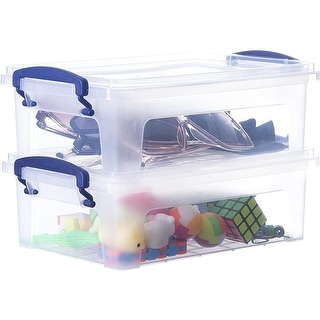 2 pack 1.25 storage containers 2 pack - 2.75"H x 8.25"W x 5.5"D - Bed ...