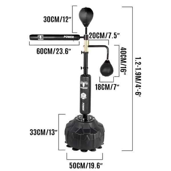 VEVOR Adjustable Height Free Standing Boxing Speed Trainer Punching Bag ...