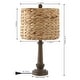 Reese 21.25" Rustic Farmhouse Handwoven Rattan/Resin LED Table Lamp ...