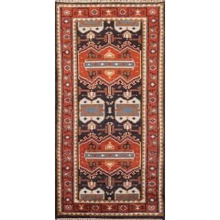 Geometric Heriz-Serapi Oriental Area Rug Handmade Wool Carpet - 2'6" x ...