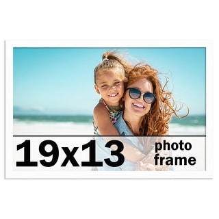 19x13 Frame White Solid Wood Picture Frame Includes UV Acrylic Shatter ...