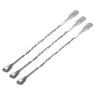 Bar Mixing Spoon Set 3 Pcs, Stainless Steel Cocktail Spoon 10 Inch ...