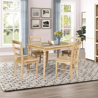 30" x 48" Solid Wood Dining Table with 4 Chairs - Bed Bath & Beyond ...