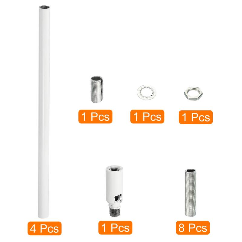 Threaded Extension Rod Kit, M10 Thread with Sloped Ceiling Adapter ...