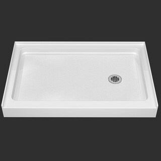 32" D X 48" W Acrylic Single Threshold Shower Base with Three-sided ...