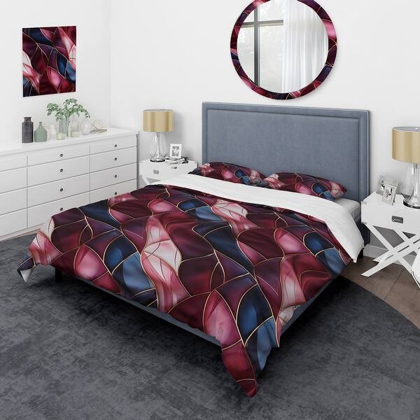 Designart "Radiant Glamour Deep Burgundy Marlbe" Gold Glam - Bedding ...
