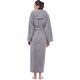 Women's Hooded Long Bathrobe Terry Cotton - Full Ankle Length Spa Robe ...