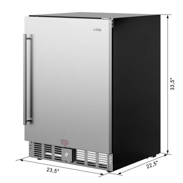 23.4 in. Stainless Steel, Solid-Door Built-In Refrigerator and Beverage ...